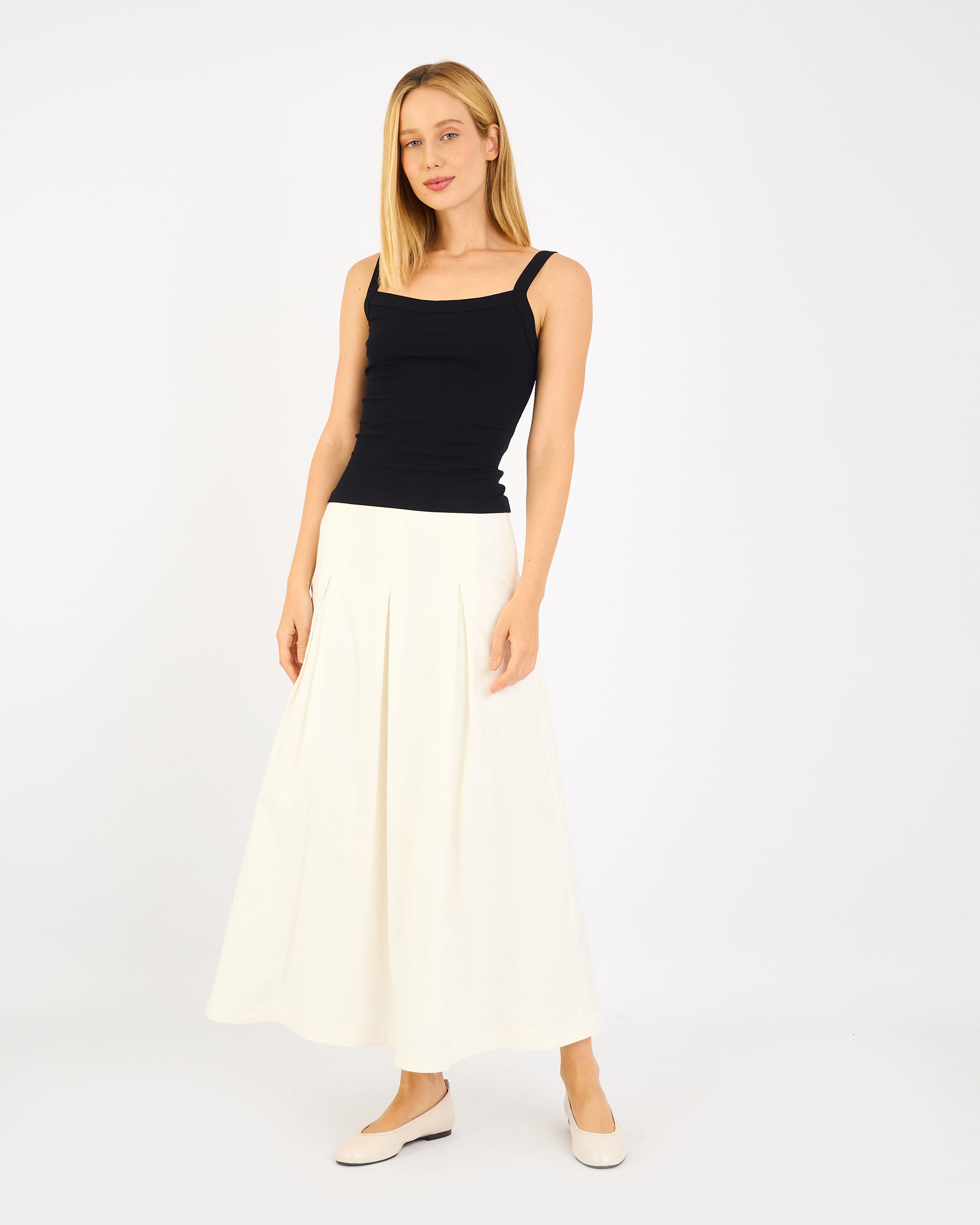 Saia cotton ray off-white Feminina | Loja 3